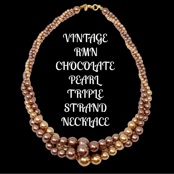 Rmn | Jewelry | Rmn Chocolate Pearl Triple Strand Necklace | Poshmark